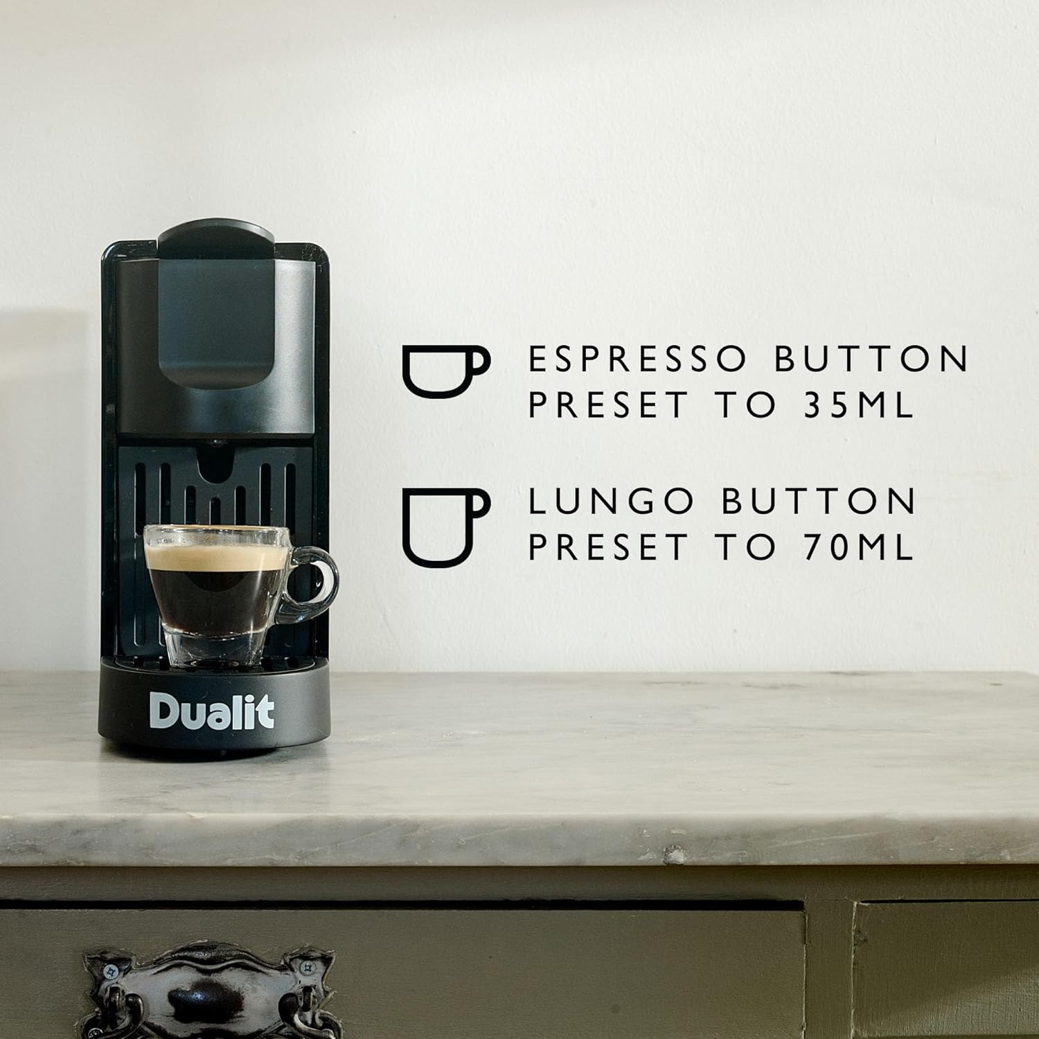 Dualit DA5190 0.8L Coffee Pod Machine Black - Express1WorldUK
