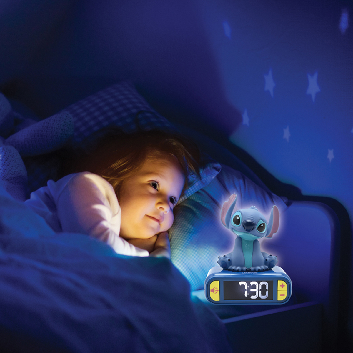 Lexibook RL800D 3D Disney Stitch Childrens Clock with Night Light ...